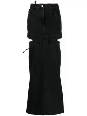 Attico Denim Midi Skirt