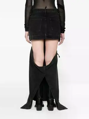 Attico Denim Midi Skirt