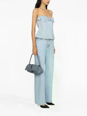 DION LEE Strapless Denim Top