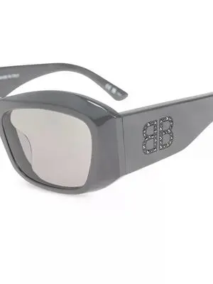 Balenciaga Rectangle-frame Sunglasses - Black