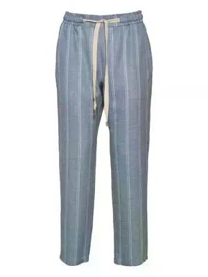 BARBA NAPOLI Striped Drawstring-waist Trousers - Blue
