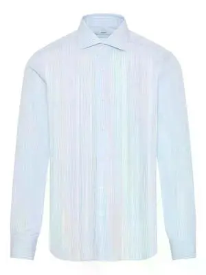 BARBA NAPOLI Micro-stripe Shirt - Blue
