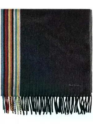 Paul Smith Signature Stripe Cashmere Scarf - Black