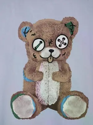 BARROW Logo And Teddy Bear Print T-shirt - Blue