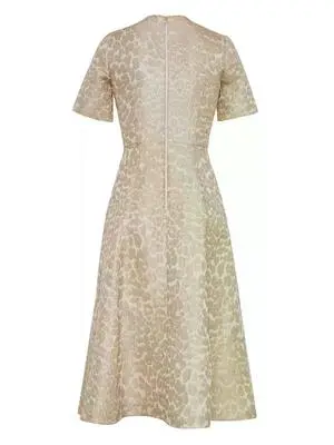 Adam Lippes Evangeline Leopard Print Midi Dress - Neutrals