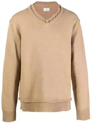 MAISON MARGIELA V-neck Elbow-patch Jumper