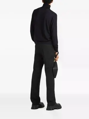 Prada Roll Neck Wool Jumper - Blue