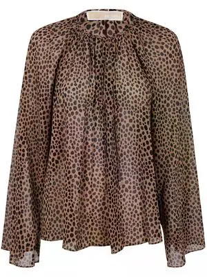 Michael Kors Leopard Print Blouse