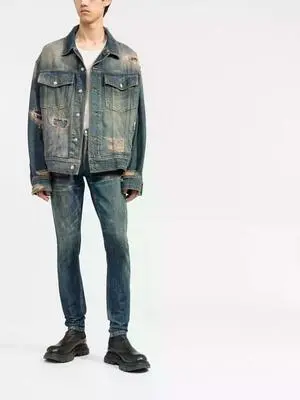 Balmain Whiskering-effect Slim Denim Jeans