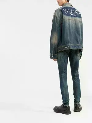 Balmain Whiskering-effect Slim Denim Jeans
