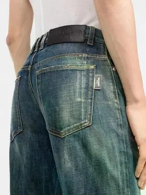 Balmain Whiskering-effect Slim Denim Jeans