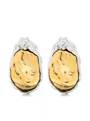 VANN JEWELRY Oyster Stud Earrings - Silver