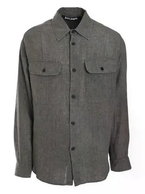 Palm Angels Logo-print Linen Overshirt
