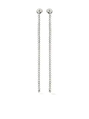 LARK & BERRY 14kt Gold Modernist Tennis Diamond Earrings - Silver
