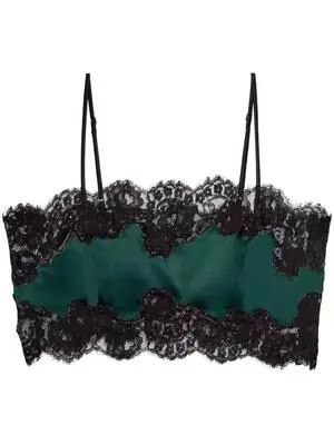 FLEUR DU MAL Lace-trim Bandeau Top - Green