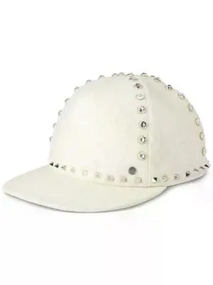 MAISON MICHEL Nick Stud-embellished Wool Cap - Neutrals