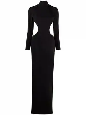 MONOT Open-back High-neck Evening Gown
