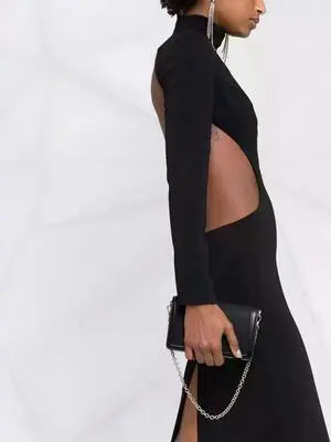 MONOT Open-back High-neck Evening Gown