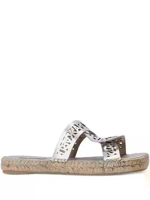 Karl Lagerfeld Souk Interlock Espadrille Slides - Silver