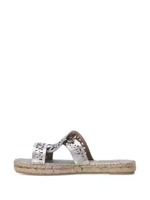 Karl Lagerfeld Souk Interlock Espadrille Slides - Silver