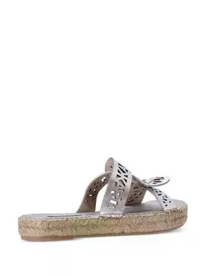 Karl Lagerfeld Souk Interlock Espadrille Slides - Silver