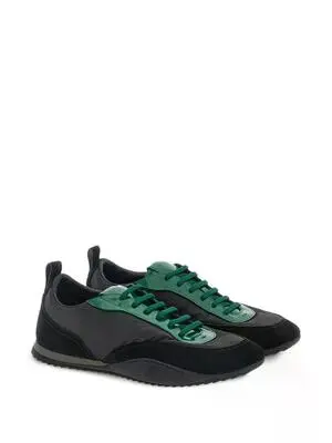 FERRAGAMO Leather-trim Lace-up Sneakers