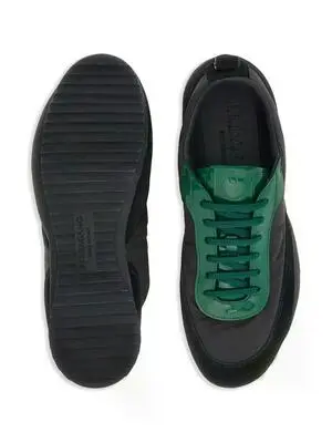 FERRAGAMO Leather-trim Lace-up Sneakers