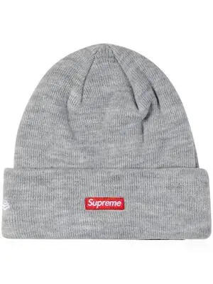 Supreme X New Era S Logo Knitted Beanie - Grey