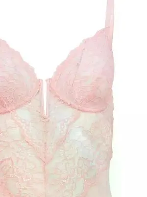 FLEUR DU MAL Bianca Lace Bodysuit - Pink