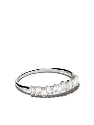 SUZANNE KALAN 18kt White Gold Fireworks Classic Stacker Diamond Ring - Silver