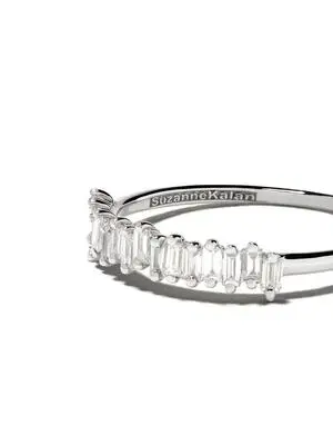 SUZANNE KALAN 18kt White Gold Fireworks Classic Stacker Diamond Ring - Silver