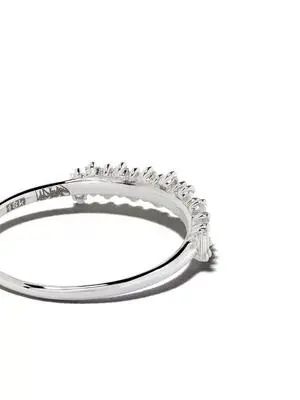 SUZANNE KALAN 18kt White Gold Fireworks Classic Stacker Diamond Ring - Silver