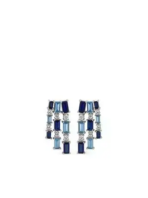 LARK & BERRY Sterling Blue Dahlia Sapphire Chandelier Earrings - Silver
