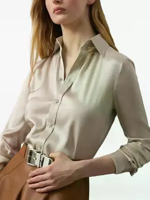 Ralph Lauren Satin Button-up Shirt - Neutrals