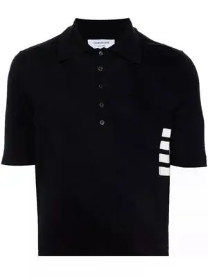 Thom Browne 4-bar Knitted Polo Shirt - Blue