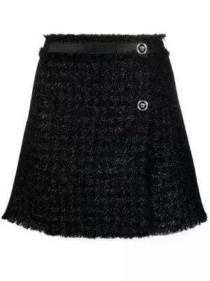 Versace Tweed Wrap Miniskirt