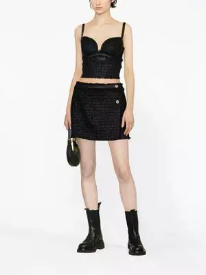 Versace Tweed Wrap Miniskirt