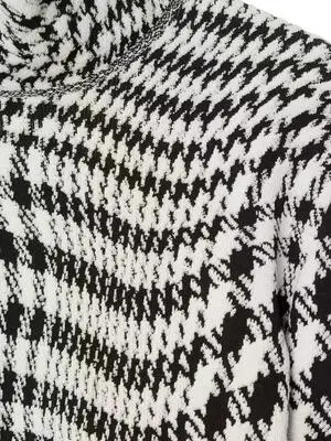 Burberry High-neck Houndstooth Jacquard Jumper - Black