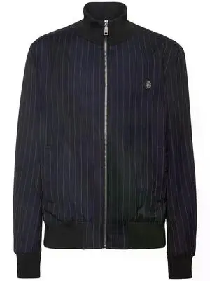 BILLIONAIRE Wool Pinstripe Bomber Jacket