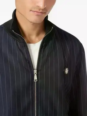 BILLIONAIRE Wool Pinstripe Bomber Jacket