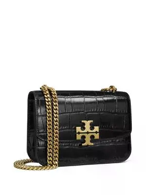 Tory Burch Eleanor Croc Effect Shoulder Bag - Black