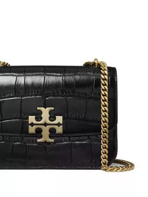 Tory Burch Eleanor Croc Effect Shoulder Bag - Black