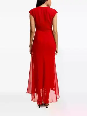 Alejandra Alonso Rojas Draped Chiffon Dress - Red