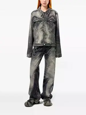 Camper Abstract-pattern Wide-leg Jeans - Grey