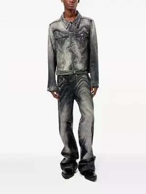 Camper Abstract-pattern Wide-leg Jeans - Grey