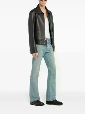 COURREGES Zip-up Leather Jacket