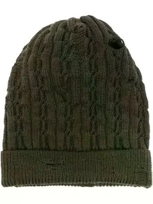 Roberto Cavalli Distressed-effect Beanie - Green