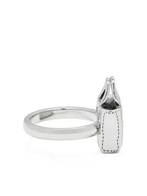 Marc Jacobs The Mini Icon Tote Bag Sculpted Ring - Silver