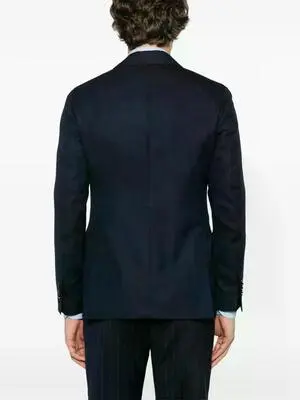 LARDINI Brooch-detail Blazer - Blue