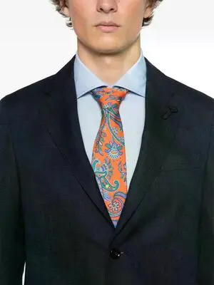 LARDINI Brooch-detail Blazer - Blue